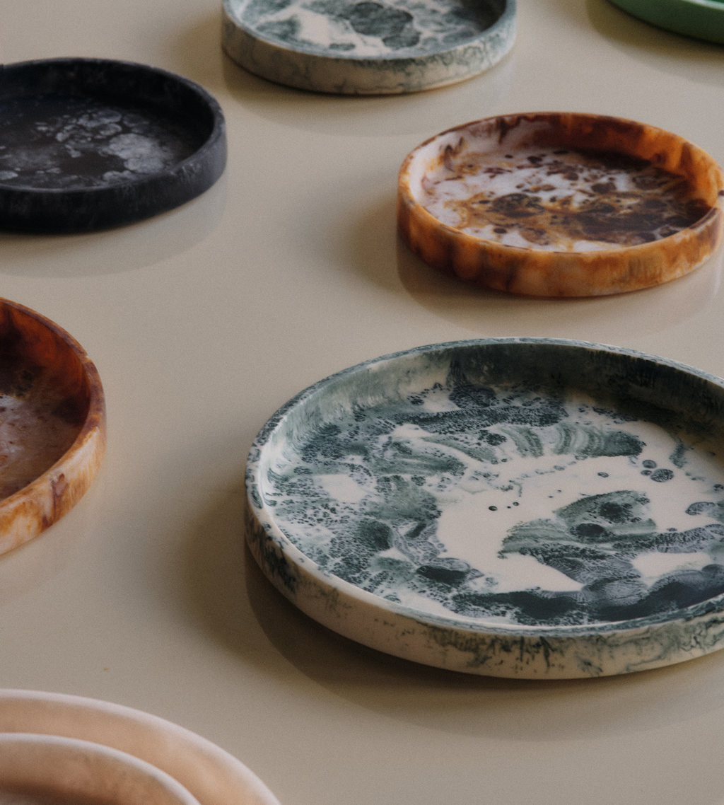 Mist Round Tray Large - Emerald Off-White by Ferm Living | Shop ...