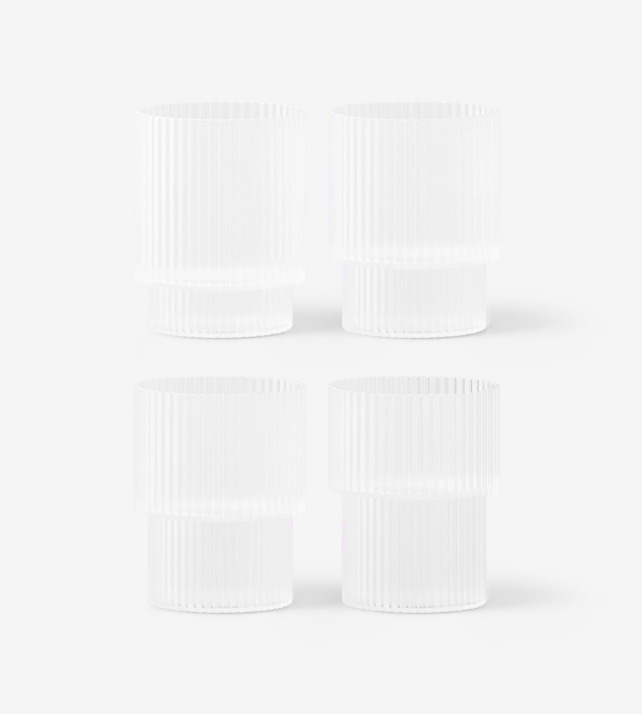 Ripple Glasses (set of 4) Frosted by ferm LIVING | Shop designer ...