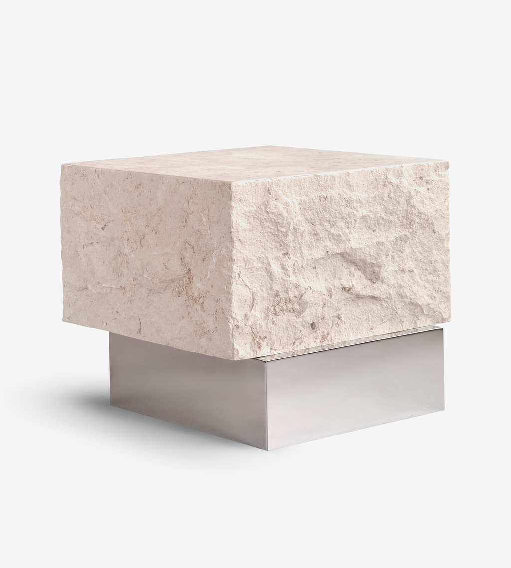 Temple Coffee Table Low - Chrome/Limestone by 101 Copenhagen | Shop ...