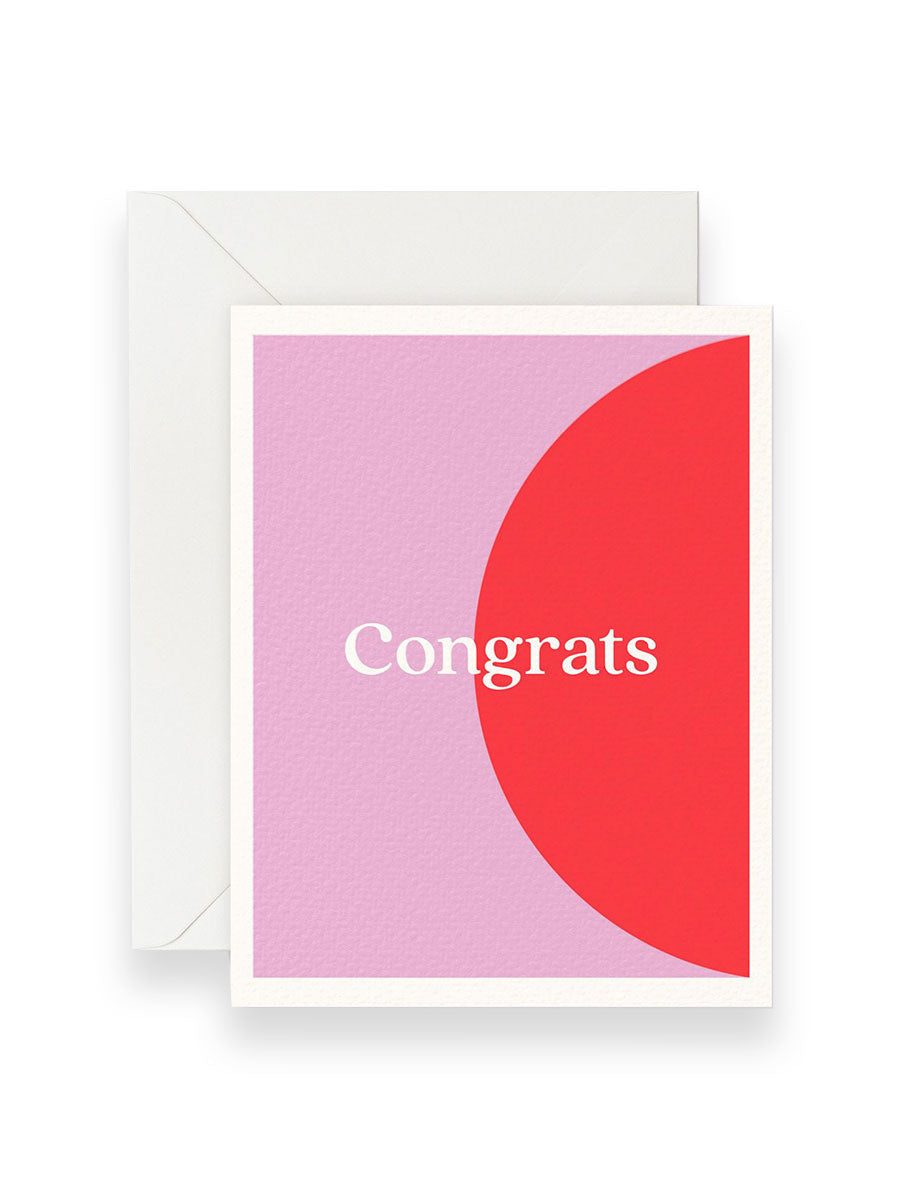 Congrats Red Circle Greeting Card by Lettuce | Shop designer homewares ...