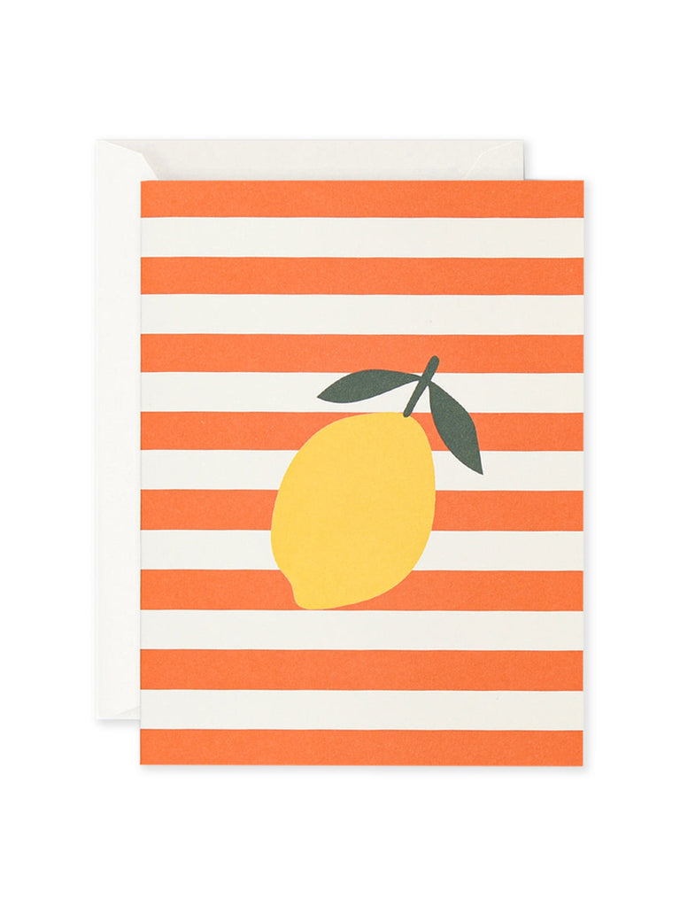 Lemon Stripe Greeting Card by Father Rabbit | Shop designer homewares ...